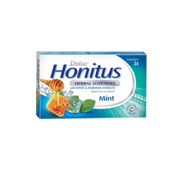 Dabur Honitus Herbal Lozenges with Honey (Mint Flavour) - 24's ...